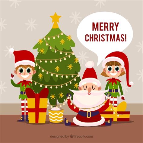 Babbo Natale E I Suoi Elfi Animati