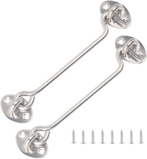 Sturmhaken Edelstahl 2 Stück 6inch Silber Kabinenhaken mit öSe Solide