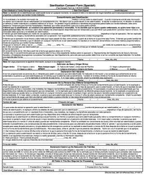 Fillable Online Sterilization Consent Form Spanish 07142010 Doc Fax