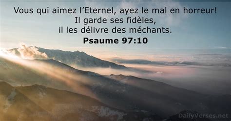 25 août 2023 Verset Biblique du Jour Psaume 97 10 DailyVerses net