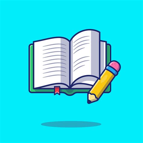 Note Book With Pencil Cartoon Vector Icon Illustration Education