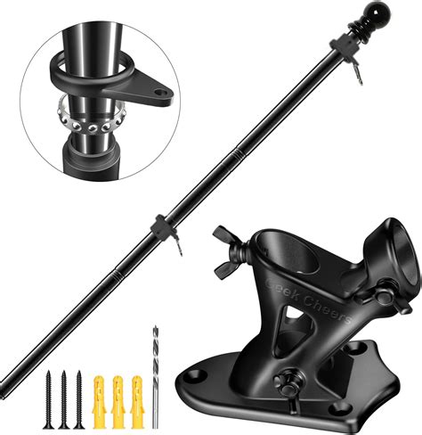 Geek Cheers Flag Pole Mount For Inch Pole Banner Holder Black