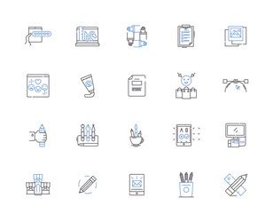 Graphic Design Outline Icons Collection Royalty Free Vector