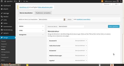 Wordpress Feintuning mit Menüs und Widgets Irgendlink