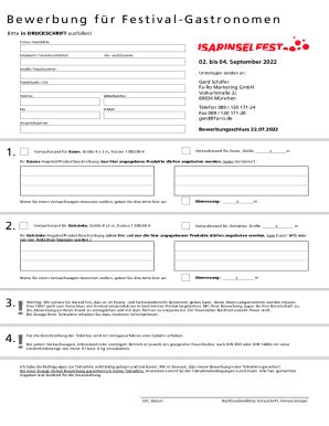 Ausfüllbar Online Bewerbung fr Festival Gastronomen 1 2 3 4 Fax