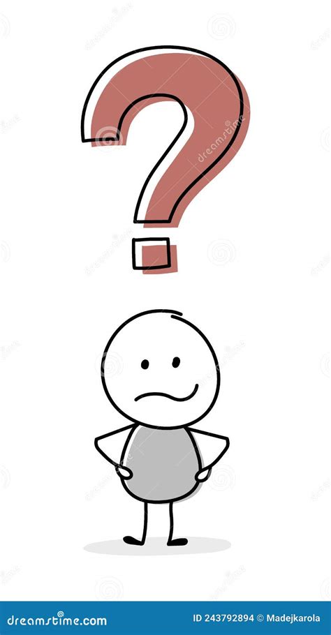 Angry Cartoon Caricature With Question Mark Icon Business Concept