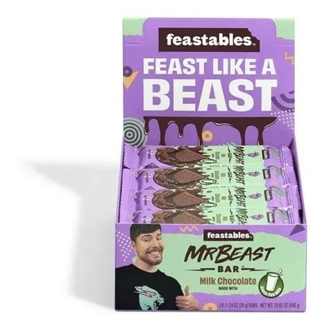 Mr Beast Bar Milk Chocolate Pack 24 Pcs 35g Feastables MercadoLibre