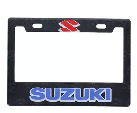 Marco Portaplaca Moto Plastico Logo Suzuki Impreso Euro F Cuotas Sin