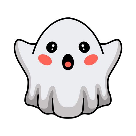 Dibujos Animados Lindo Halloween Fantasma Blanco Levantando Las Manos