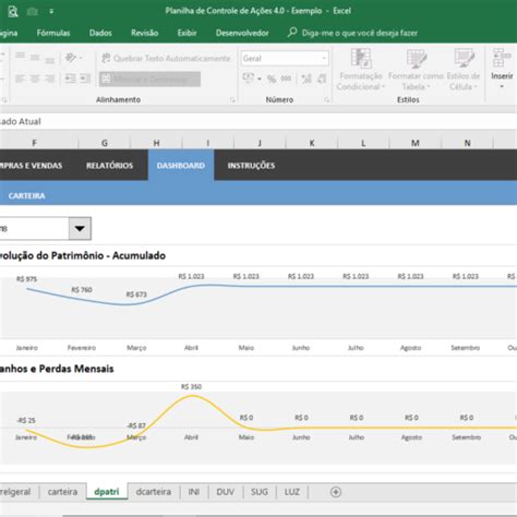 Planilha de Controle de Ações para Investidores em Excel Planilhas