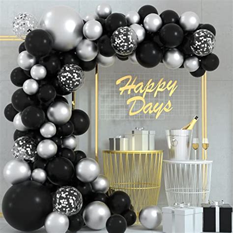 Best Black And Silver Balloon Garland