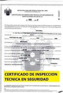 ITSE CERTIFICADO INSPECCION TECNICA INDECI EN La Molina