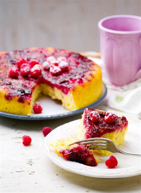Recette gâteau renversé aux framboises Marie Claire
