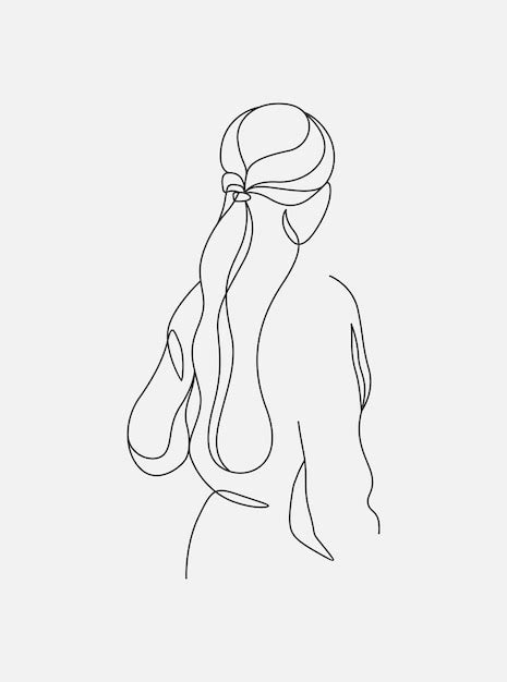 Belo Corpo Feminino Design Minimalista Estilo De Uma Linha Desenhando