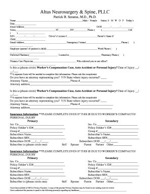 Fillable Online Patient Intake Forms NY 1 Fax Email Print PdfFiller