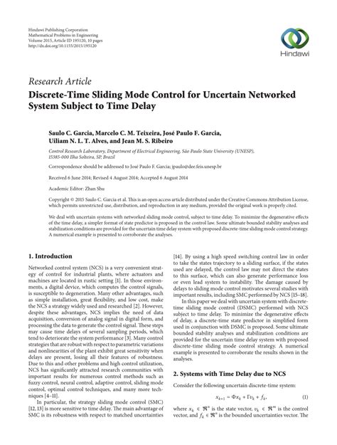 pdf discrete time sliding mode control for uncertain networked system subject to time delay