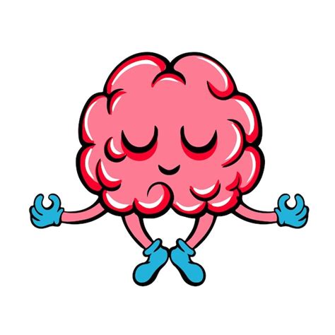 Icono de personaje de dibujos animados de cerebro ilustración de vector