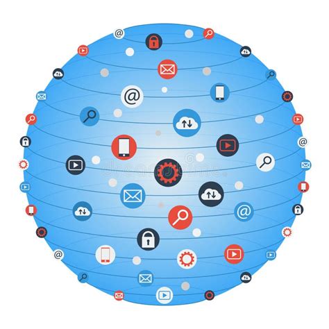 Círculo Global Del Establecimiento De Una Red De Internet Del Concepto