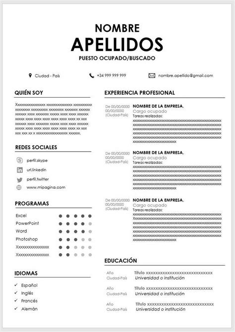 20 Plantillas De CV En Word Gratis Para Descargar 2024