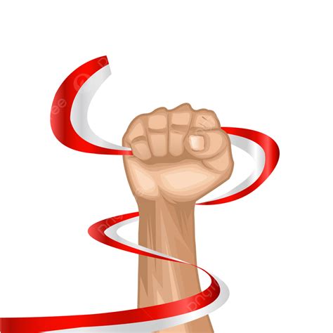 Tangan Memegang Bendera Merah Putih Indonesia Untuk Hari Pahlawan Dan