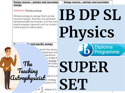 IB DP Physics SL SUPER SET Teaching Resources