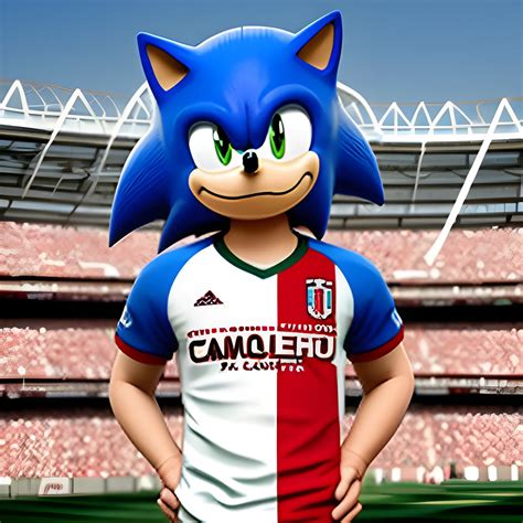 Sonic Con La Camiseta De River Plate En El Estadio Monumental D