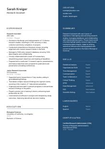 Research Assistant Resume Example