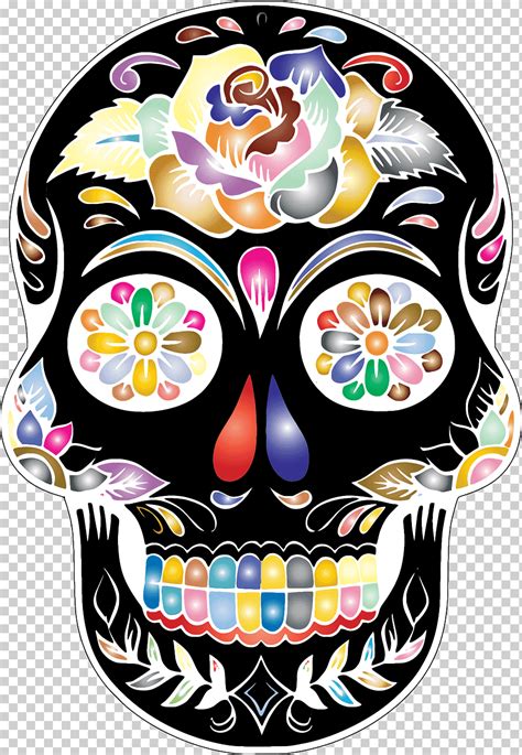 Descarga gratis Ilustración de calavera de azúcar multicolor