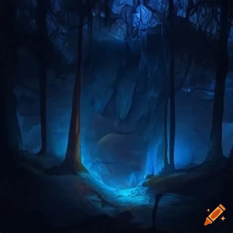 Woods With A Glowing Cave On Craiyon