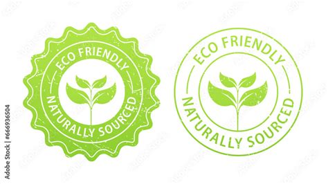 Eco Friendly Stamp Sign Green Grunge Stamp Natural Recyclable