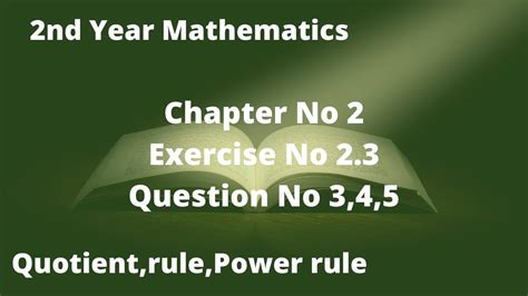 fsc math part 2 2nd year math part 2 chapter no 2 exercise no 2 3 question no 3 4 5