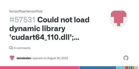 could not load dynamic library cudart64 110 dll dlerror cudart64 110 dll not found · issue