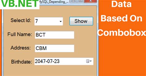 Vb Net Display Mysql Data Depending On Combobox Value Bahasa Pemrogaman