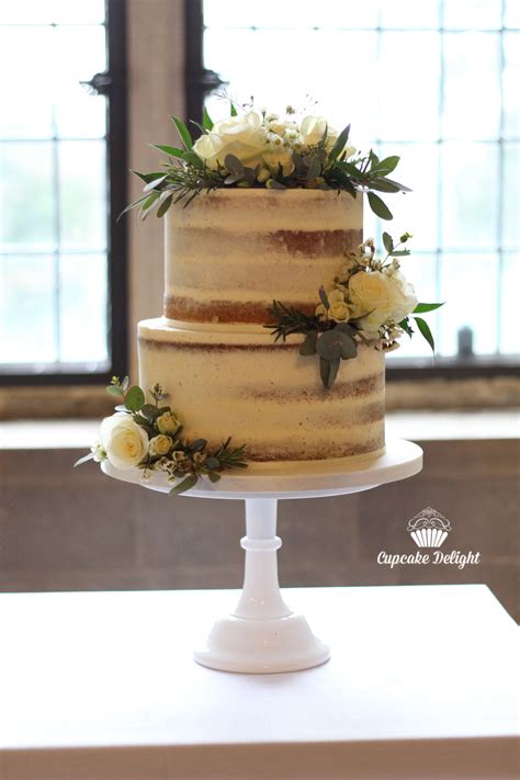 Ivory Semi Naked Cake Perfect For A Castle Wedding Fresh Flower Cake