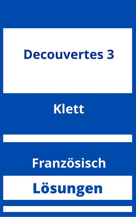 Decouvertes 3 Lösungen Serie Jaune Cahier d activités