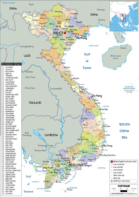 Large Size Political Map Of Vietnam Worldometer