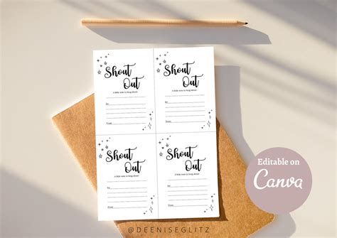 STARS NIGHT Shout Out Card Staff Appreciation Student Compliment Card