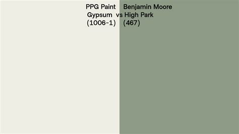 PPG Paint Gypsum 1006 1 Vs Benjamin Moore High Park 467 Side By