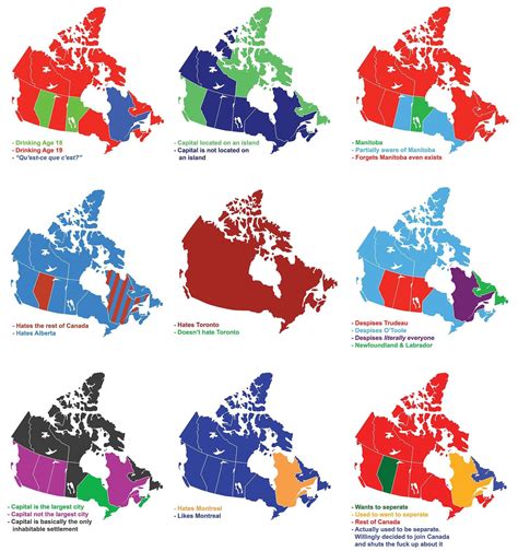 Kaart Canada Provinces List Vogels