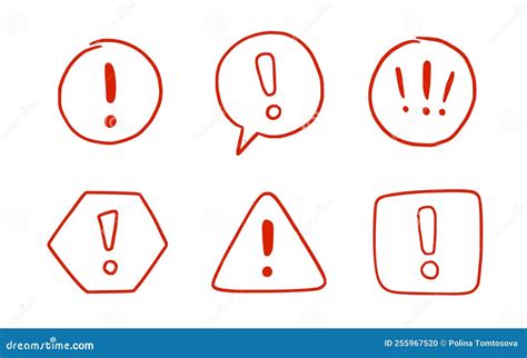 Conjunto De Signos De Alerta De Marca De Exclamaci N Dibujada A Mano