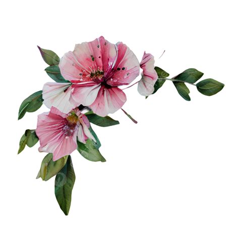 Fronteira De Flores Rosa Aquarela PNG Quadro Flores De Canto