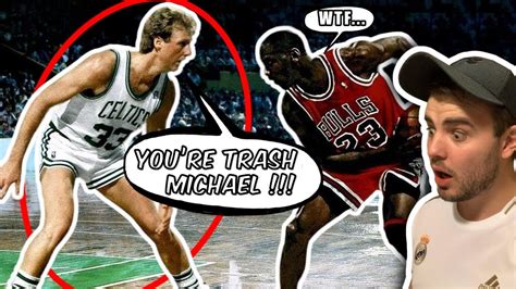 Larry Bird Trash Talking Moments Reaction He Was A Menace Youtube