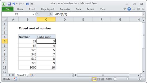 excel formula cube root of number exceljet