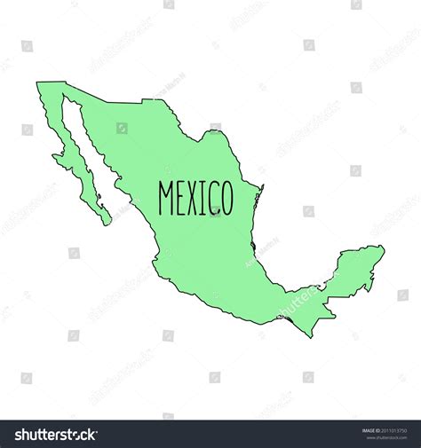 Mexico Outline Map Vector Editable Stock Vector Royalty Free