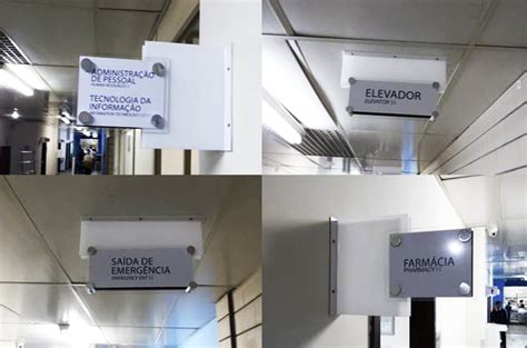 Placas de sinalização interna em acrílico para Hospital Santa Cruz i9