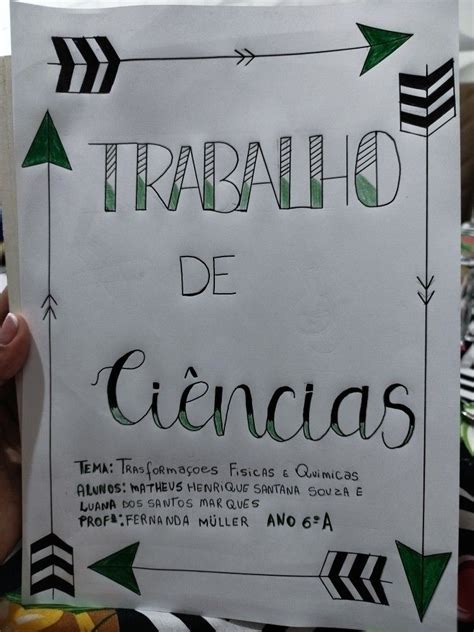 Capa de trabalho de Ciências Trabalho de ciencias capa Trabalho de
