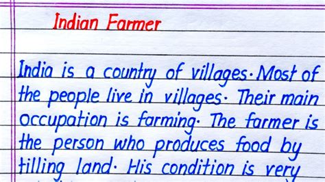 Indian Farmer Essay In English Essay Writing On Indian Farmer In