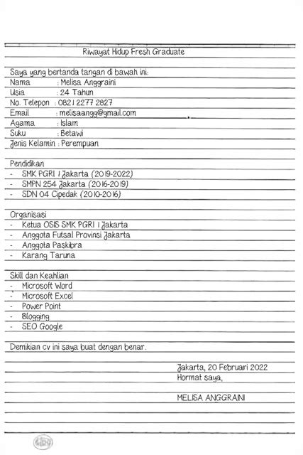 7 Contoh CV Tulis Tangan Yang Baik Benar Disertai Cara Membuatnya