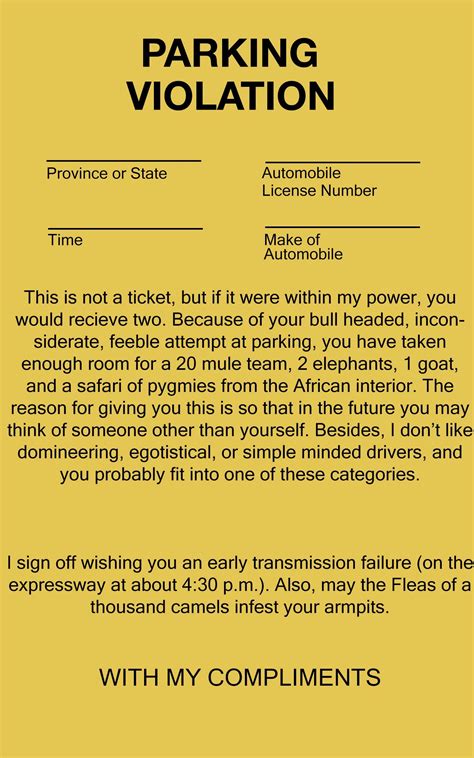 Free Printable Parking Permit Template