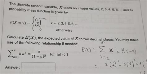 solved the discrete random variable x takes on integer